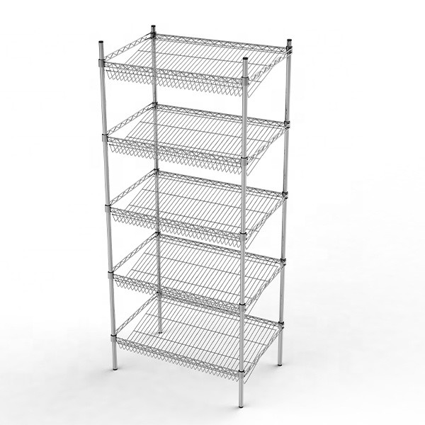 Buy Warehouse Adjustable Chrome Wire Shelving Units Wire Storage ...