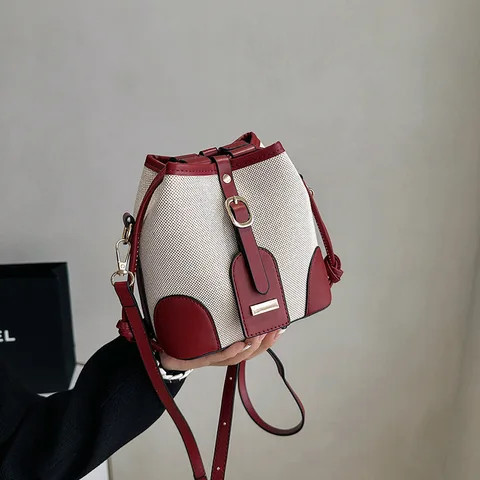 Buy Womens Drawstring Bucket Designer Trending Fashion Luxury Canvas Pu ...
