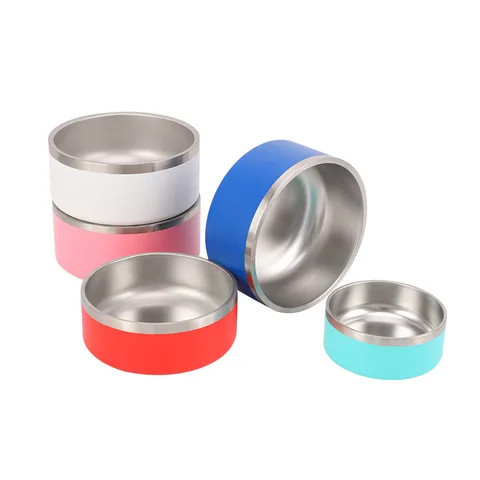 Buy Yoshi Double Wall 42&64oz Dog Bowl With Non-slip Rubber Base Vacuum ...