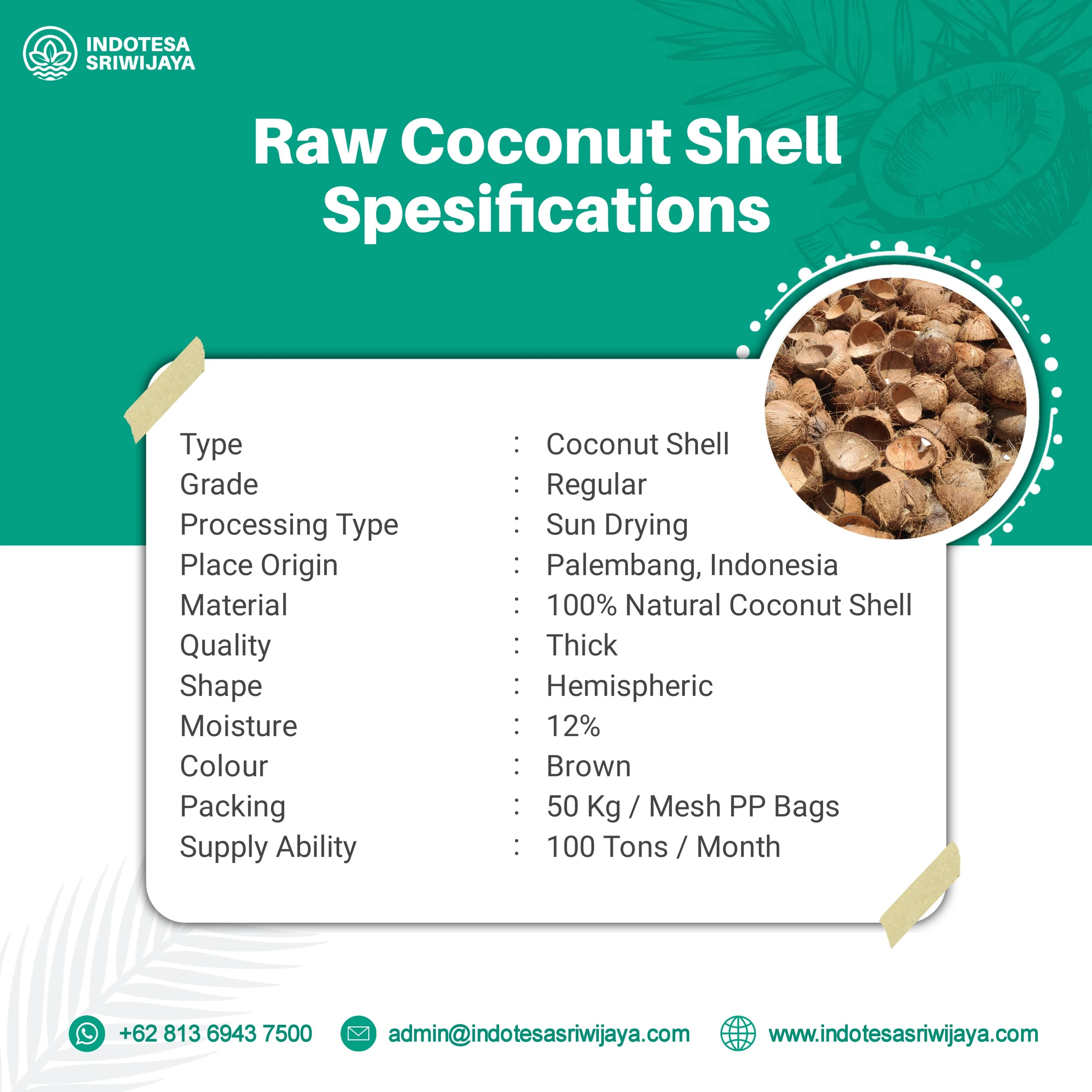 Buy Raw Coconut Shell from CV. INDOTESA SRIWIJAYA, Indonesia ...
