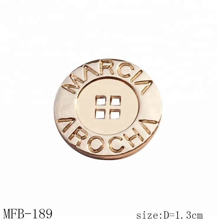 Buy Custom Brand Logo Deboss Metal 4 Holes Sewing Button For Clothing ...