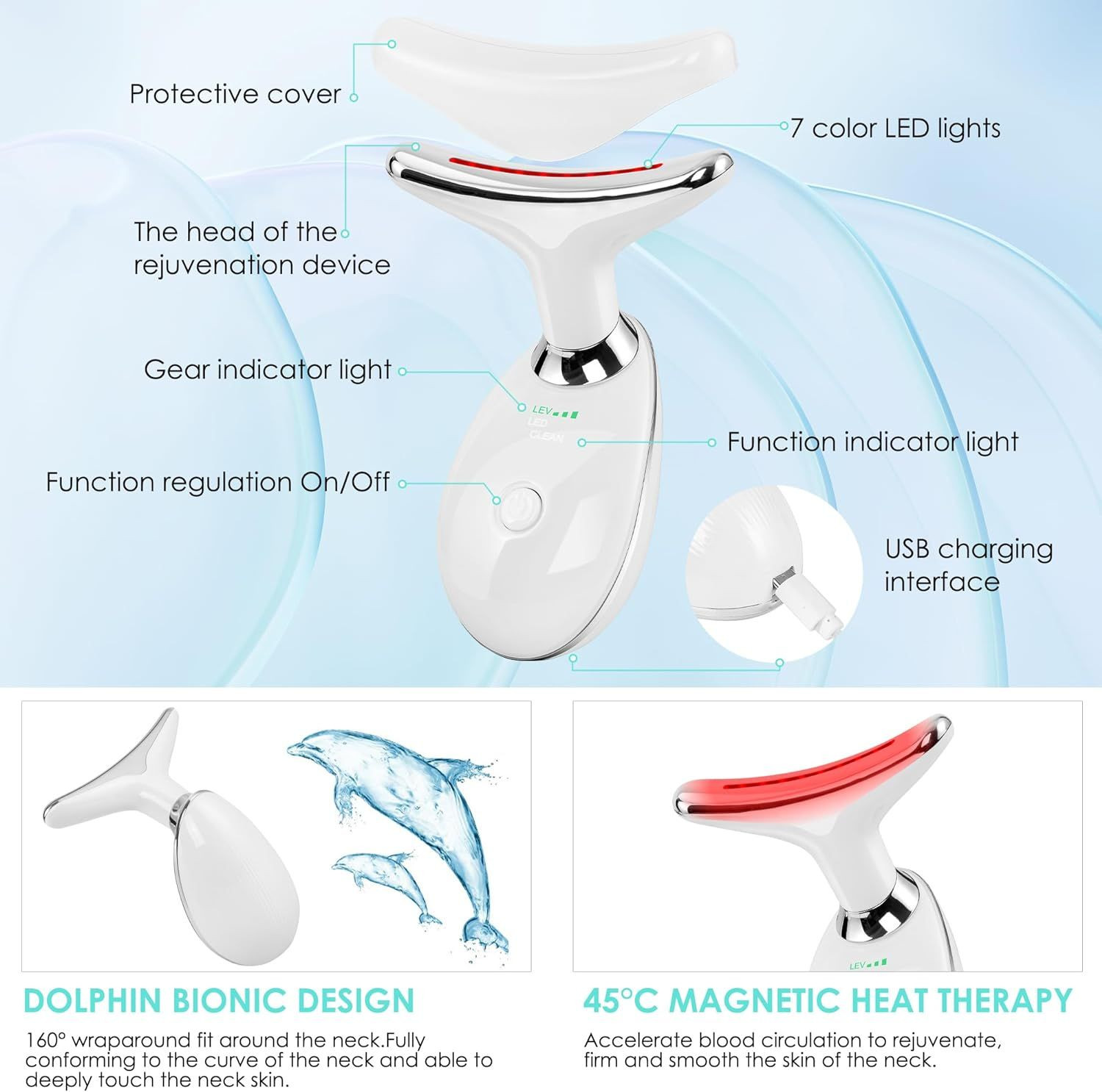 Buy Oem Ems 7 Color Led Face Light Therapy Face Neck Lifting Massager ...