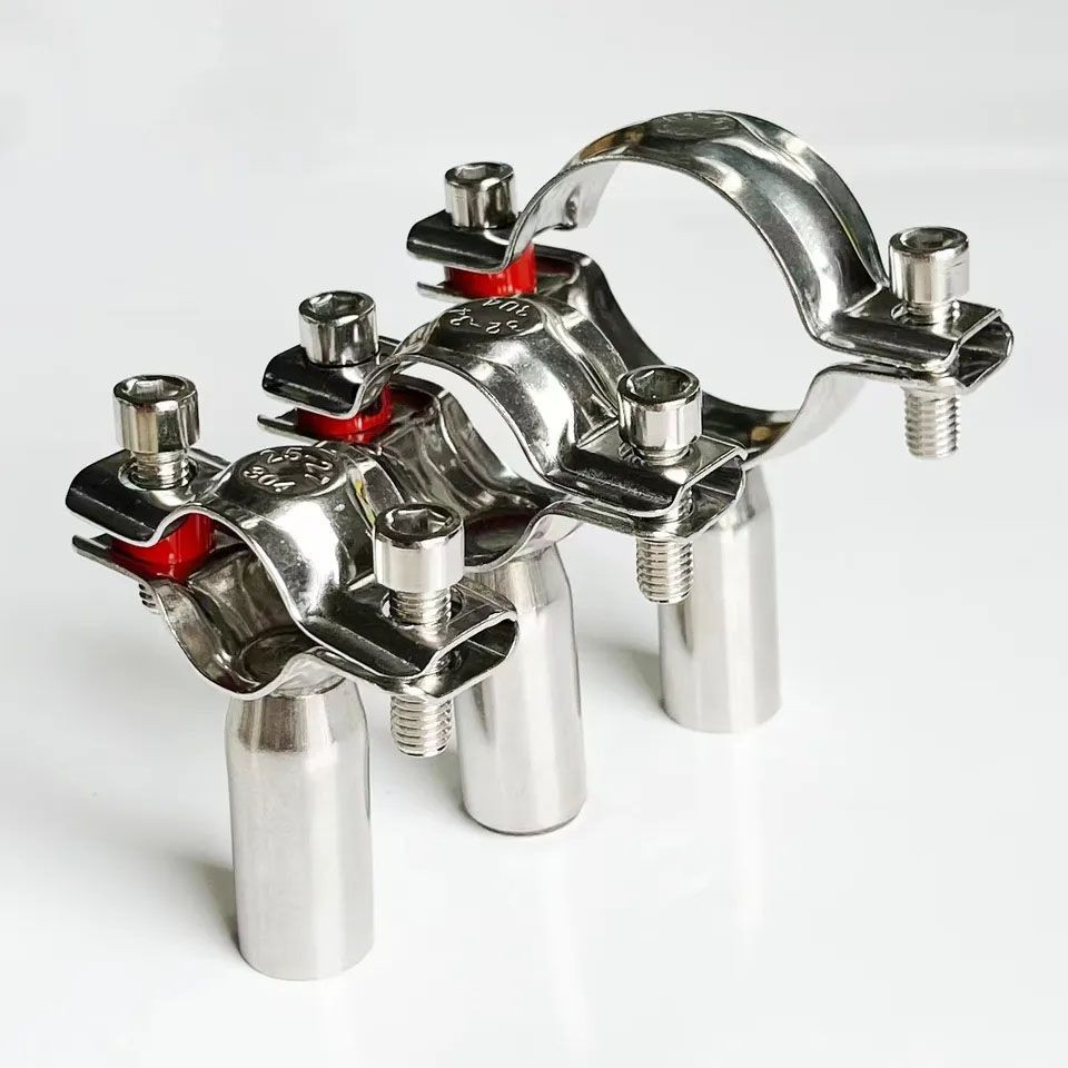Buy Stainless Steel Fixing Clip Bracket Round Clamp Hoop Water Pipe ...
