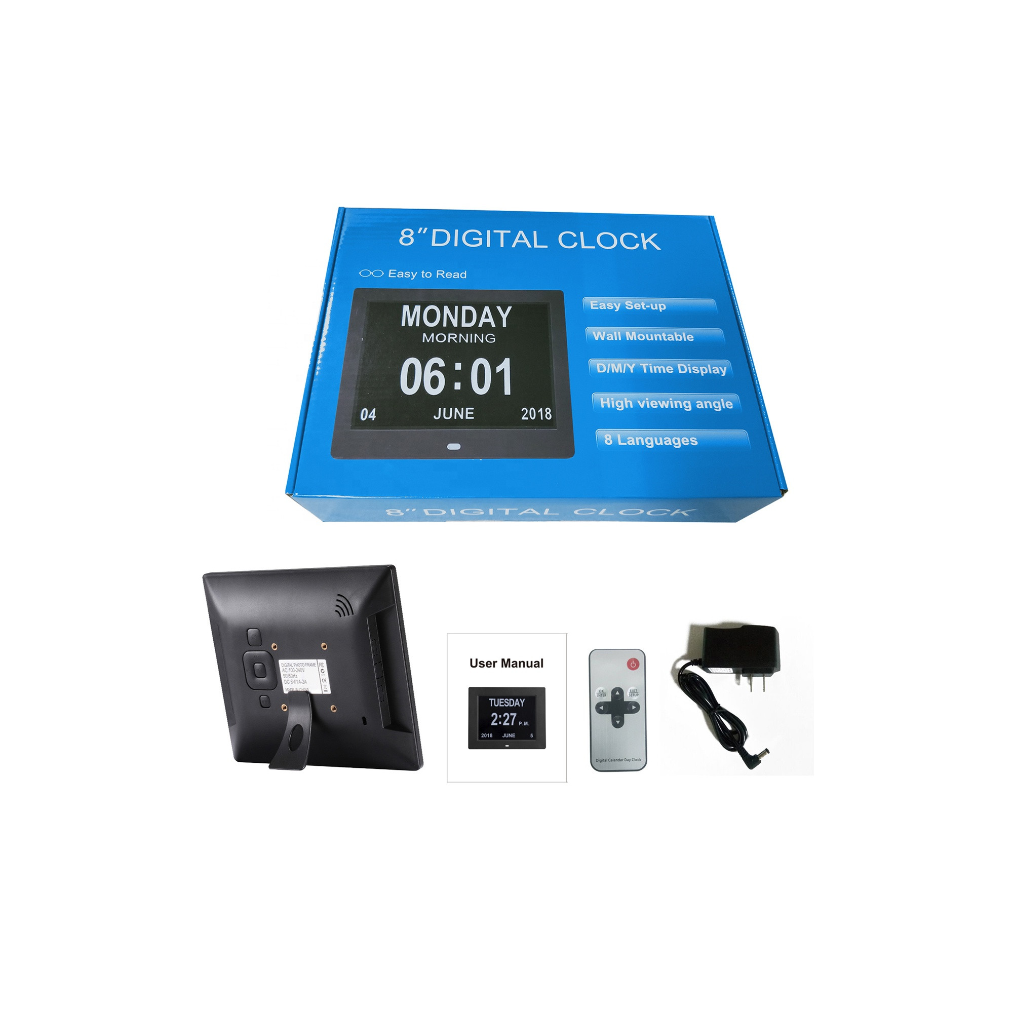 Buy 2020 Big Screen 8 Inch Digital Calendar Day Clock For Dementia Or ...