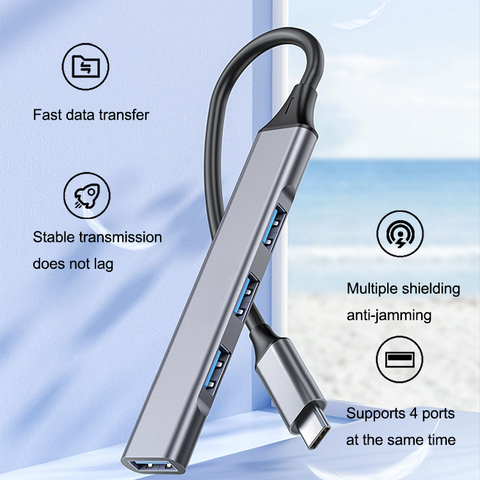 Buy 4 Port Multi Splitter Adapter Otg Usb C Hub Usb Type C 3.1 For ...