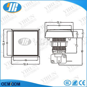 Buy 44mm Square Led Push Button Switch Arcade Game Machine Push Button Illuminated Switches ...