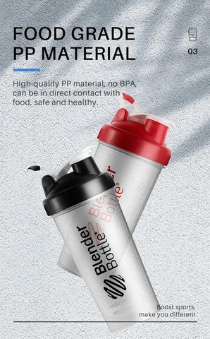 Buy 600ml Modern Simple Protein Powder Shaker Cup Portable Water Cup ...