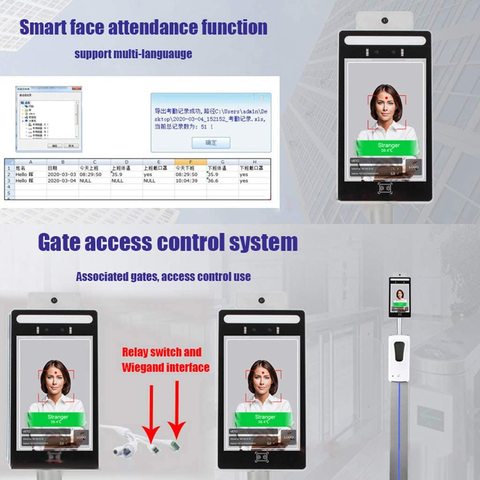 Buy Ai Facial Recognition Camera Time Attendance Machine Face Control ...