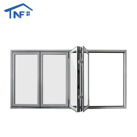 Buy Aluminium Tempered Glass Bifolding Windows Horizontal Folding Local ...
