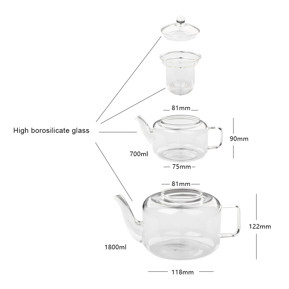 Buy Amazon Best Selling Pyrex Glass Tea Pot With Strainer Kung Fu ...
