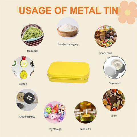 Buy Custom Logo Mini Candy Hinge Flip Top Tin Box Metal Rectangular ...