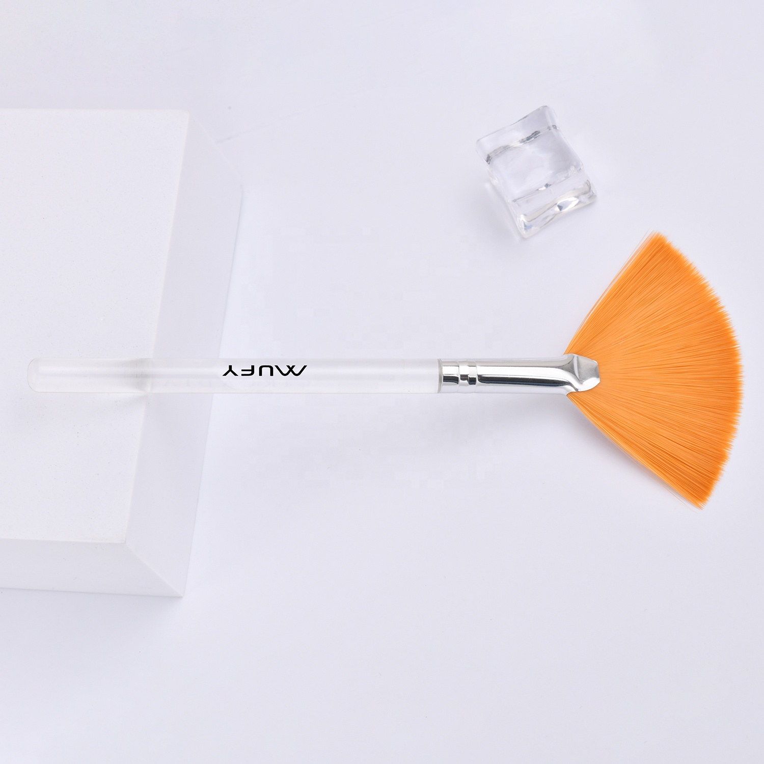Buy Different Customized Material Logo Makeup Fan Applicator Brush ...