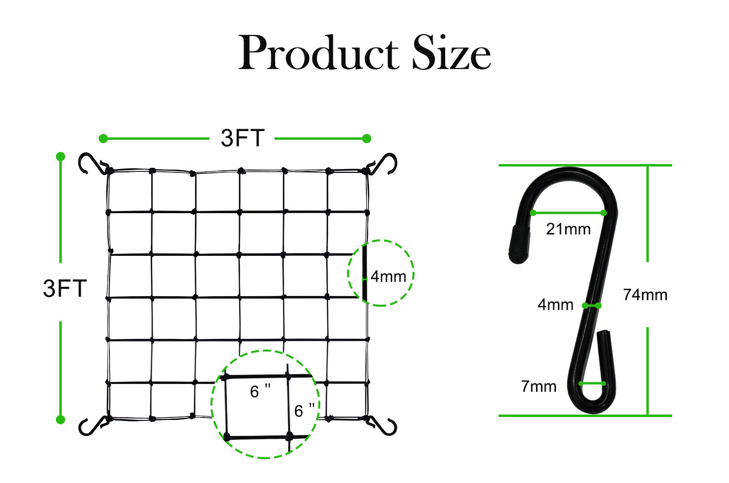 Buy Heavy Duty Elastic Plastic Rubber Mesh Bag Trellis Cargo Netting ...