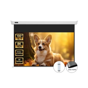 Buy In&vi 100 Inch Motorized Projector Screen 16:9 8k Grey Crystal Long ...