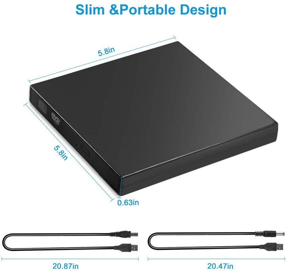 Buy Raycue Usb 2.0 Portable Drive Rewriter Slim External Cd Dvd Player ...