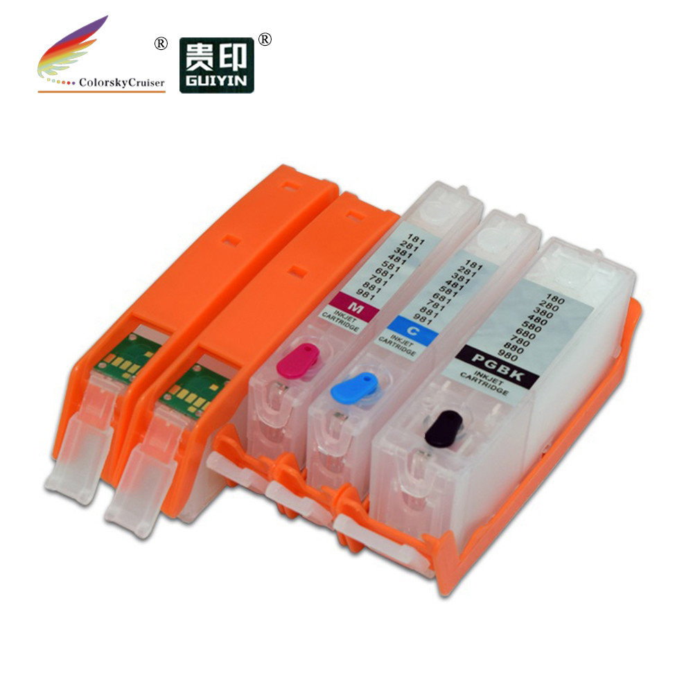 Buy Rcc580-5 Refillable Refill Ink Cartridge For Canon Pixma Tr7550 ...