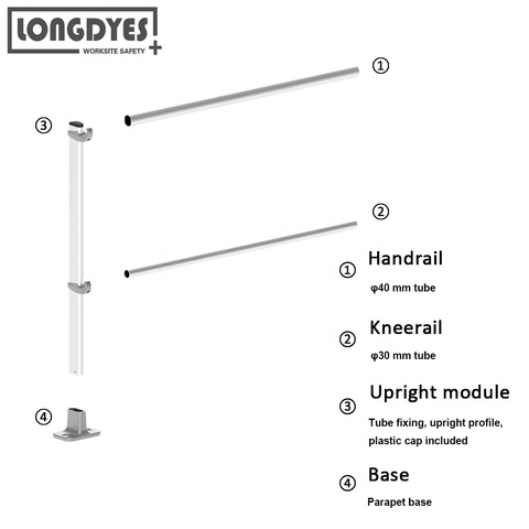 Buy Roof Fixed Railing System Aluminum Handrail Safety Parapet ...
