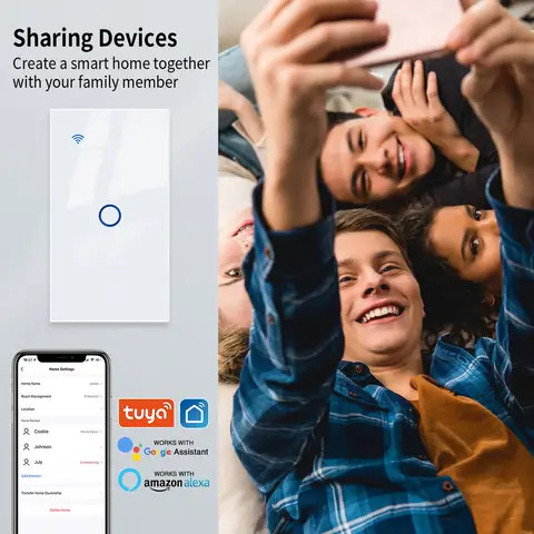 Buy Tidelink Smart Wifi Wall Light Switch Led Light Touch Switch Glass ...