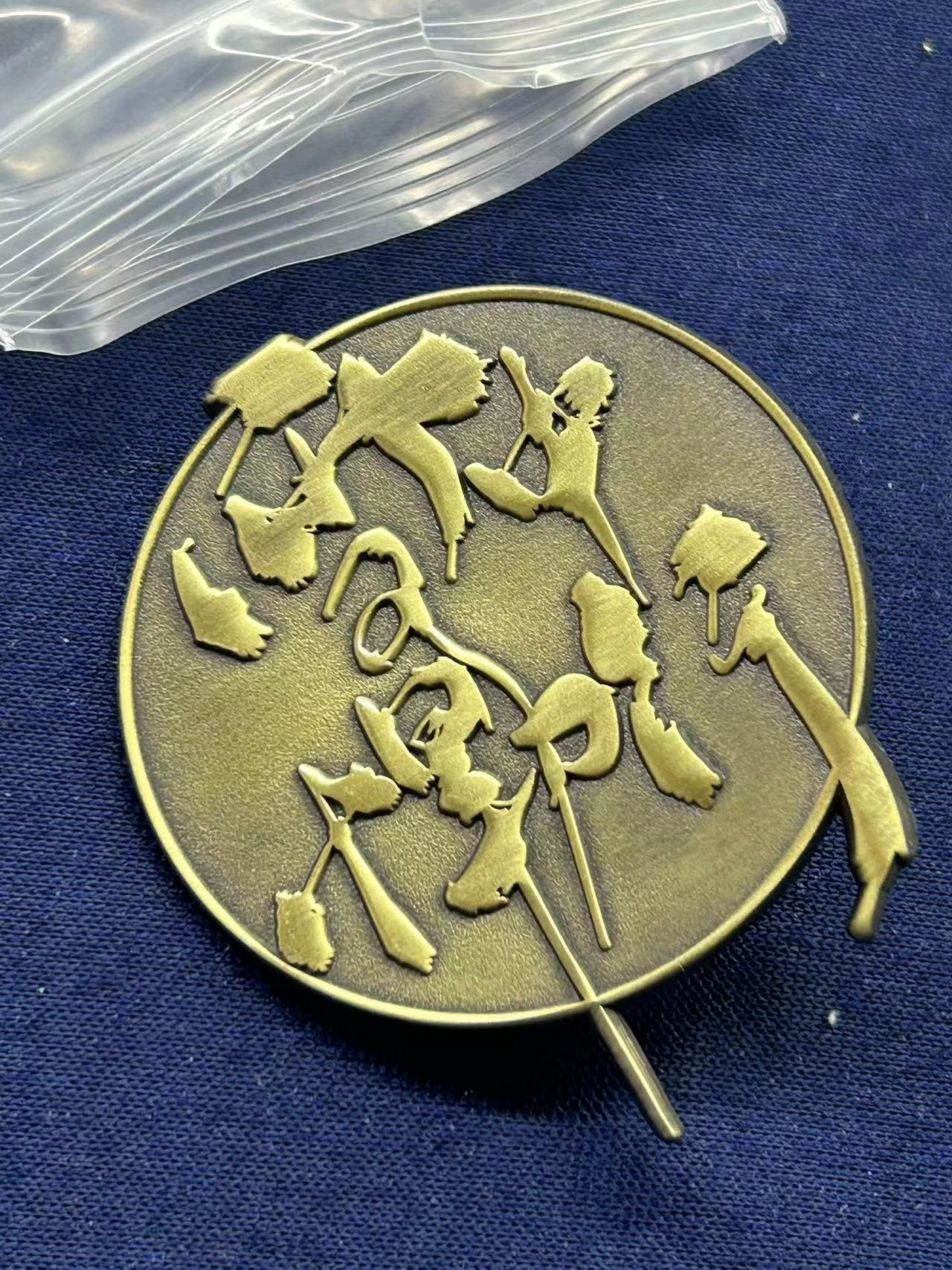 Buy Embossed Engraving Durable Adhesive Enamel Badges Metal Brand Logo ...