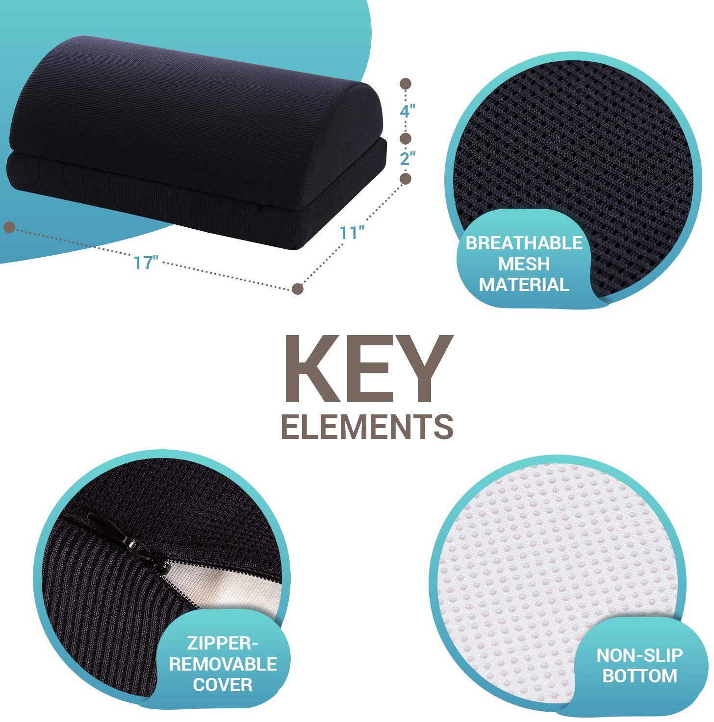 Buy 2021 Upgraded Premium Half Moon Cylinder Foot Rest Under Desk With ...