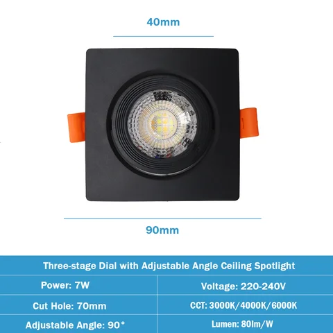 Buy 3-stage Dial With Adjustable 90 Degree Angle Ceiling Spotlight 90 ...