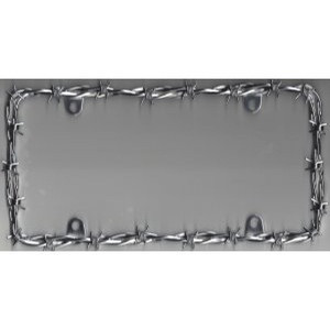 Buy Chrome Barbed Wire License Plate Frame from FUN SALES AND SERVICE ...