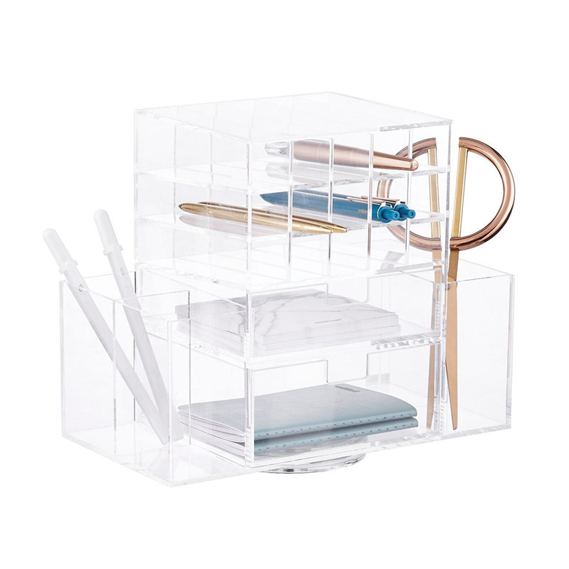 Buy Clear Acrylic Office Desk Organizer Plexiglass Drawer Sorting Desk ...