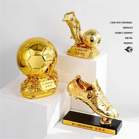Buy Custom Golden Ball Boot Resin Award Model Football Trophies ...