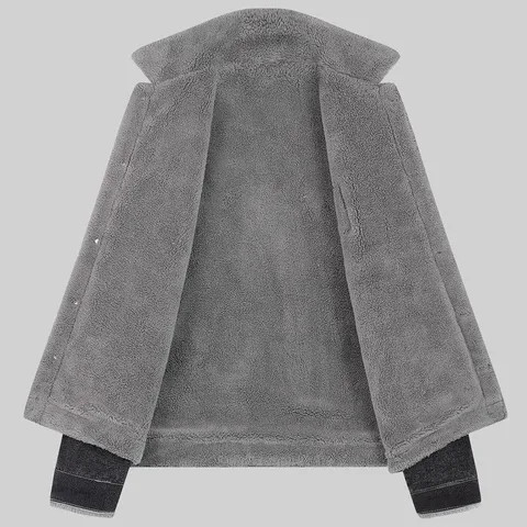 Buy Custom Logo Design Premium Cotton Casual Windproof Fur Collar Jeans ...