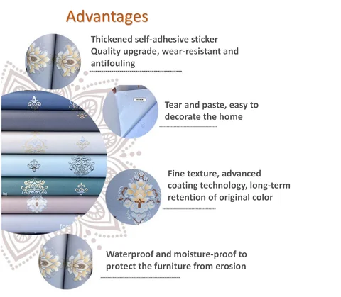 Buy Damask Fabric Wallpaper European Floral Pvc Self-adhesive Contact ...