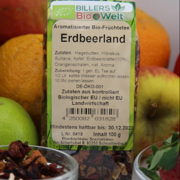 Buy Erdbeerland Fruit Flavoured Tea - German Organic Bio Strawberry ...