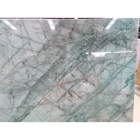 Buy Feature Wall Cladding Decor Slab Backlit Quartzite Green Marble And ...