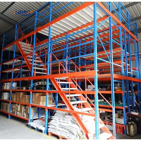 Buy Free Design Steel Mezzanine Floor Multi-tier Warehouse Racking ...