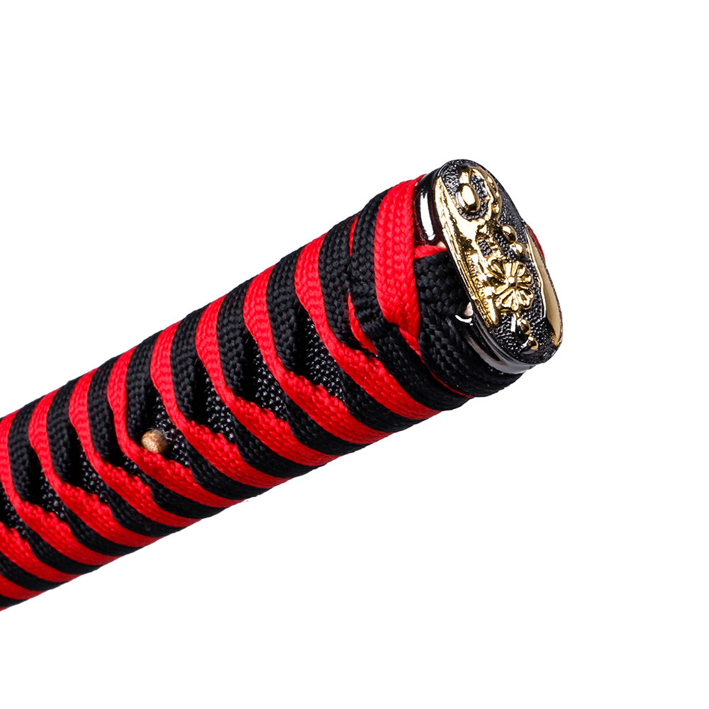 Buy Gold Dragon Saya Black And Red Handle Samurai Sword Japanese Katana ...