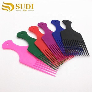 Buy Hair Salon Custom Color Plastic Pick Up Afro Comb from Sudi Comb ...