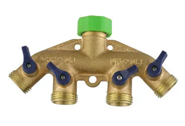 Buy Heavy-duty Brass 4 Way Faucet Manifold from Zhejiang Hongchen ...