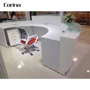 Buy Hospital Modern Office Reception Counter Design For Hotel White ...