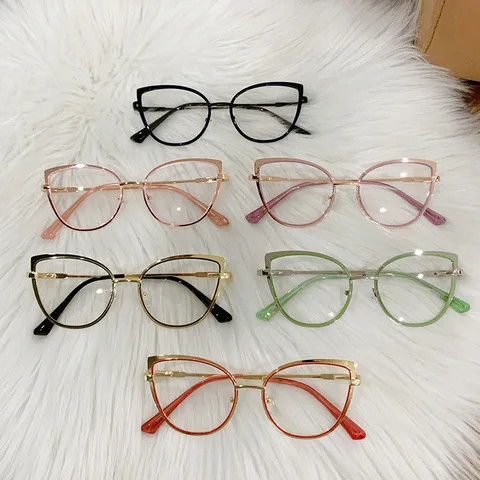 Buy New Cat Eye Metal Frame Fashion High Quality Flat Lenses For Men ...