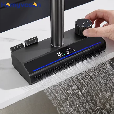 Buy New Style Modern Stretching Waterfall Smart Digital Display Brass ...