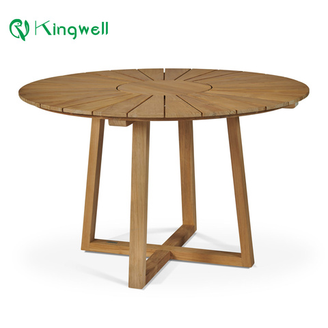 Buy Outdoor Garden Teak Wood Round Dining Table With Rope Chair For ...