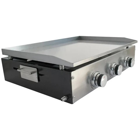 Buy Portable 3-burner Propane Gas Plancha Grill Tabletop Griddle With ...
