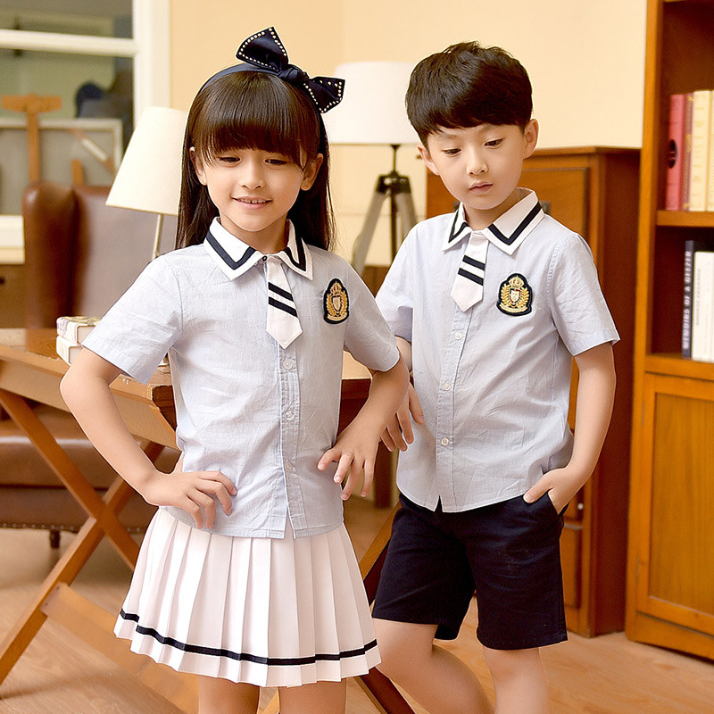 Buy Primary School Uniforms School Style Short-sleeved Shirts ...