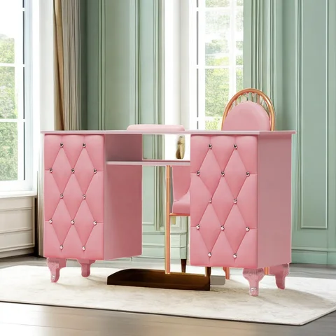 Buy Professional Pink Rolling Modern Art Salon Furniture Tech Nail Desk ...