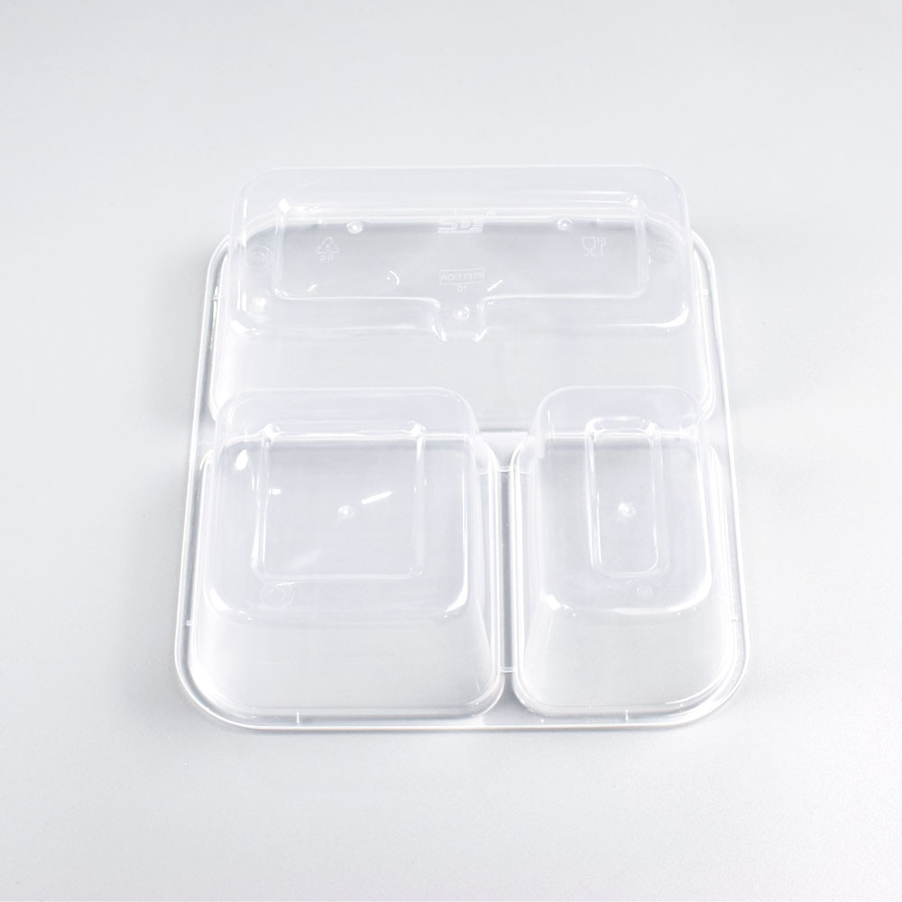 Buy Reusable Meal Prep 3 Compartment Plastic Divided Lunch Containers ...