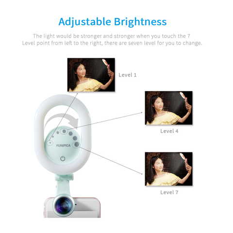 Buy Selfie Led Ring Flash Light Clip On Phone Camera Lens With Selfie ...