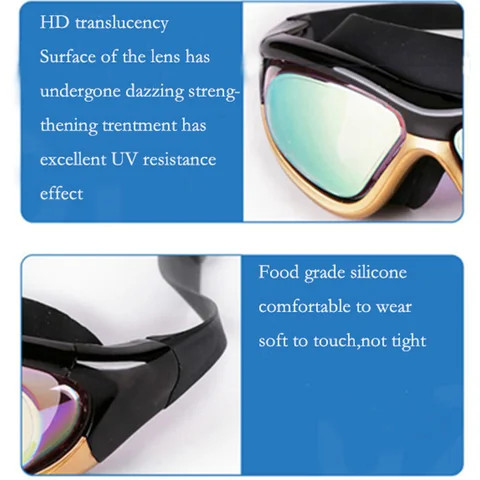 Buy Silicone Leisure Goggles With Wide Vision Anti-fog Big Frame ...