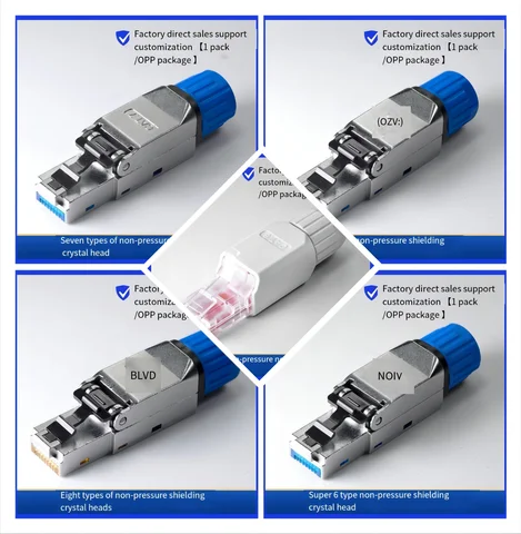 Buy Tool Free Rj45 Connectors For Cat8/cat7/cat6a Cat6/cat5e/cat5 ...