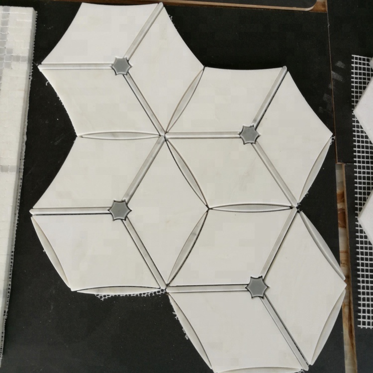 Buy Wholesale Thassos White Marble Mosaic Bathroom Decoration Waterjet Mosaic Tile From Xiamen