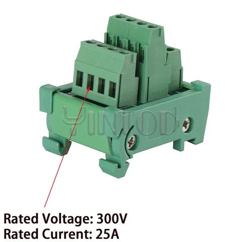 Buy Yintod 2 In 4 Out Terminal Blocks Module Din Rail And Panel ...