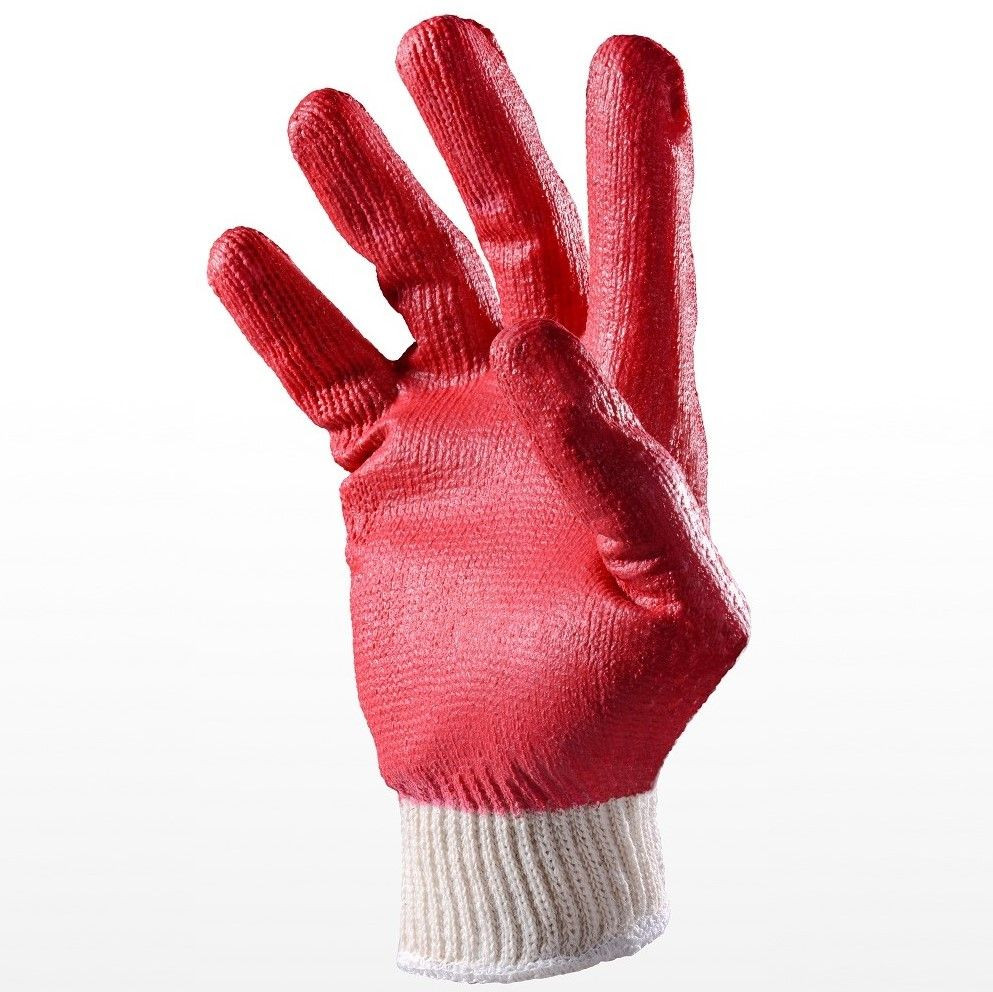 Buy Red Latex Dipping Gloves Safety Glove Ppe Glove Hand Glove Working ...